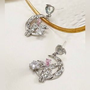 Jewelry | Fairy On Moon Silver Crescent Amethyst Faerie Pixie Sprite ...